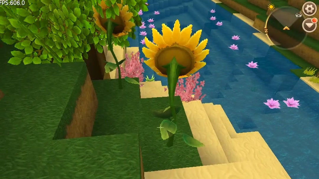【迷你世界】:在河边悠闲的种种花