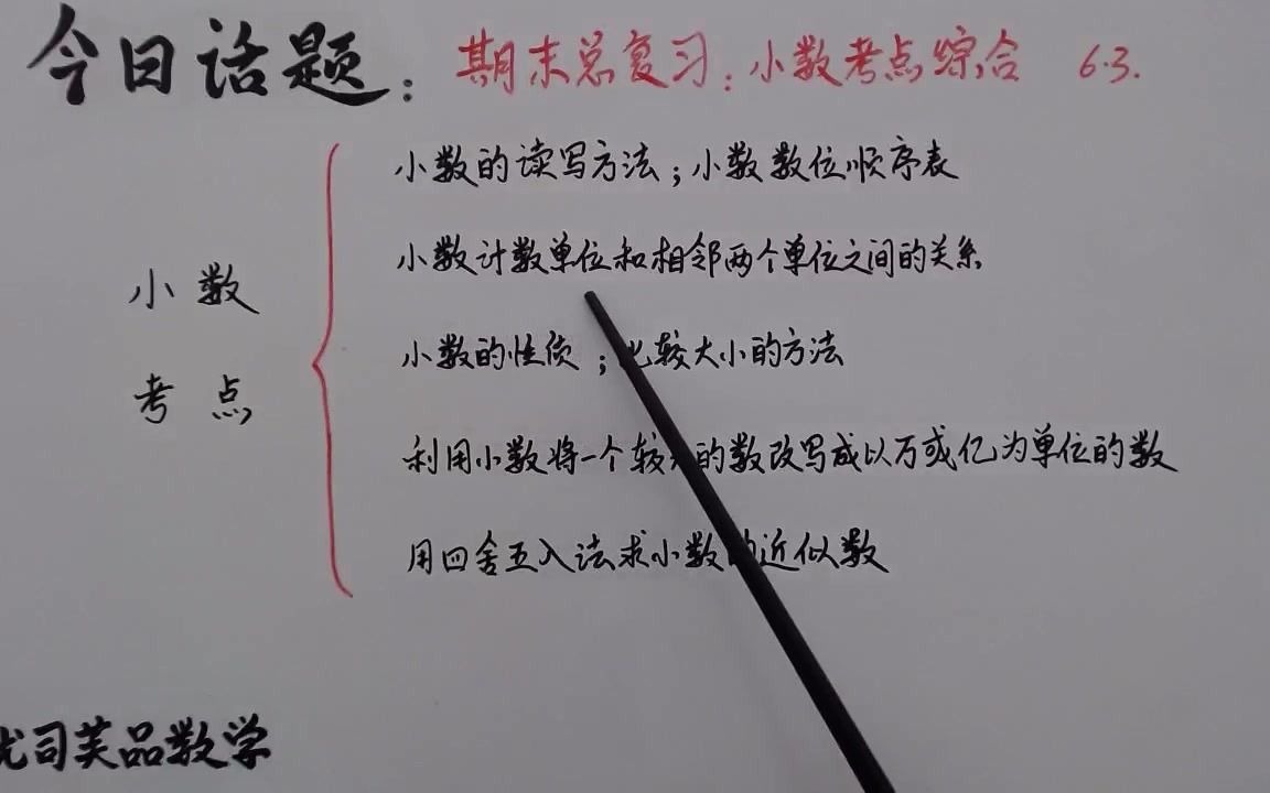 2021四年级数学下册期末复习:小数考点综合,优司芙品数学