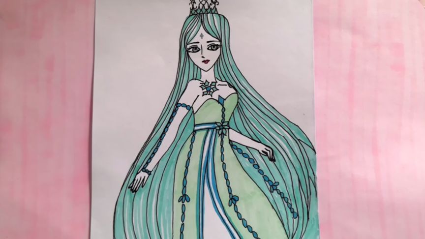 简笔画叶罗丽公主