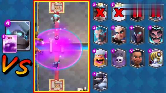 皇室战争:狂暴迷你皮卡VS皇室传奇卡牌,超精彩的对决!