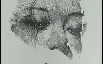 【素描肖像】艺术家Lee.K的素描绘画过程,表现手法还是很有意思的~