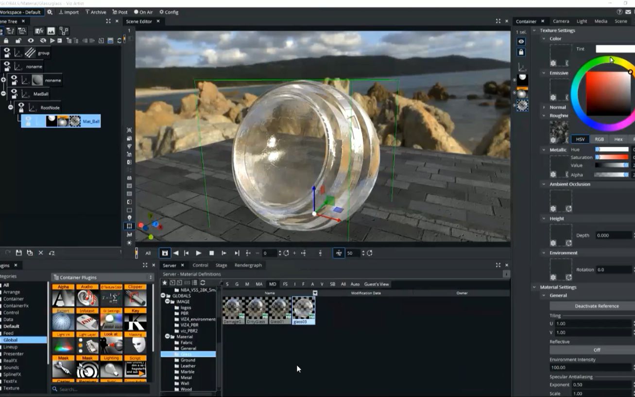 Viz Artist 4.3 PBR材质,Phong材质与新字体的应用