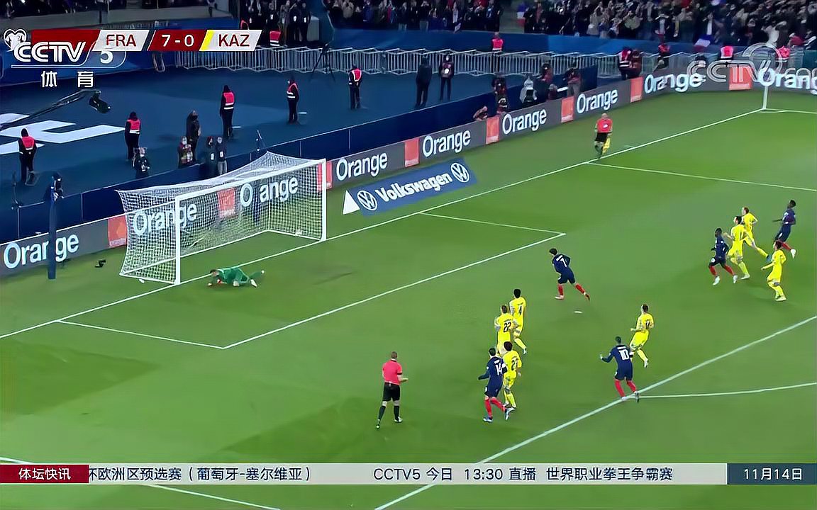 央视报道:姆巴佩大四喜助法国提前晋级2022世界杯