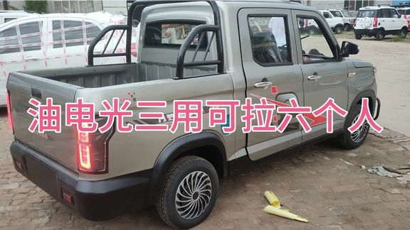 油电光三用电动车皮卡车,可拉一吨货