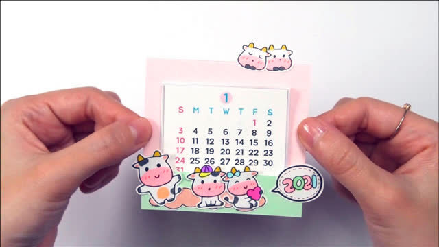 新年新气象,小姐姐教你制作萌萌的牛年日历,2021年新年.