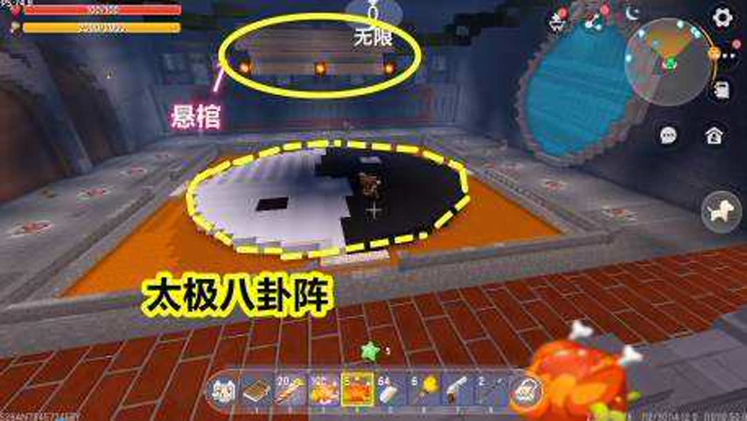 迷你世界:坐飞机去地下宫殿,墓里八卦阵和悬棺做得好逼真!