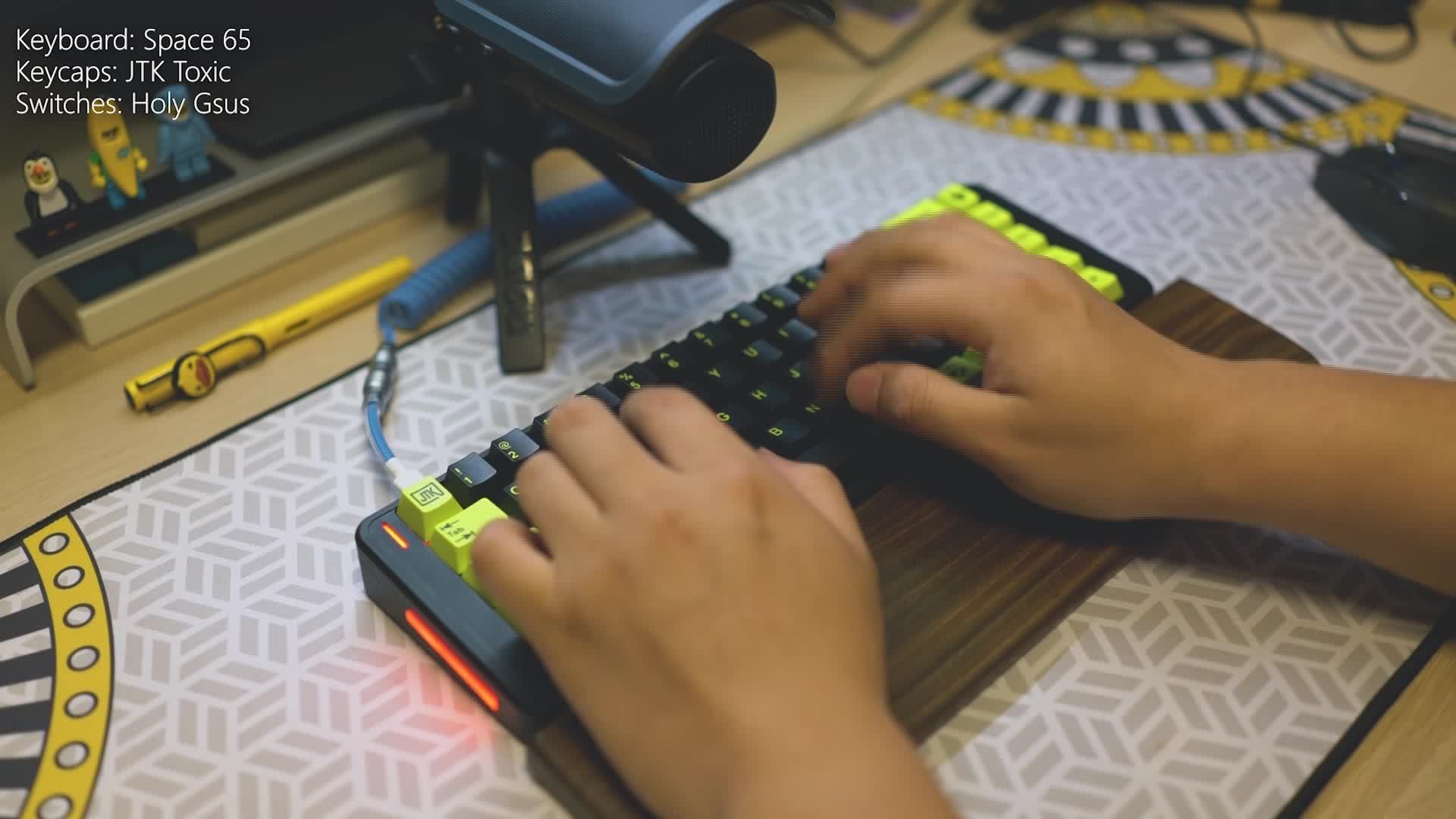 客制化机械键盘 套件 打字测试 音测 Gray Studio Space65 & JTK ...