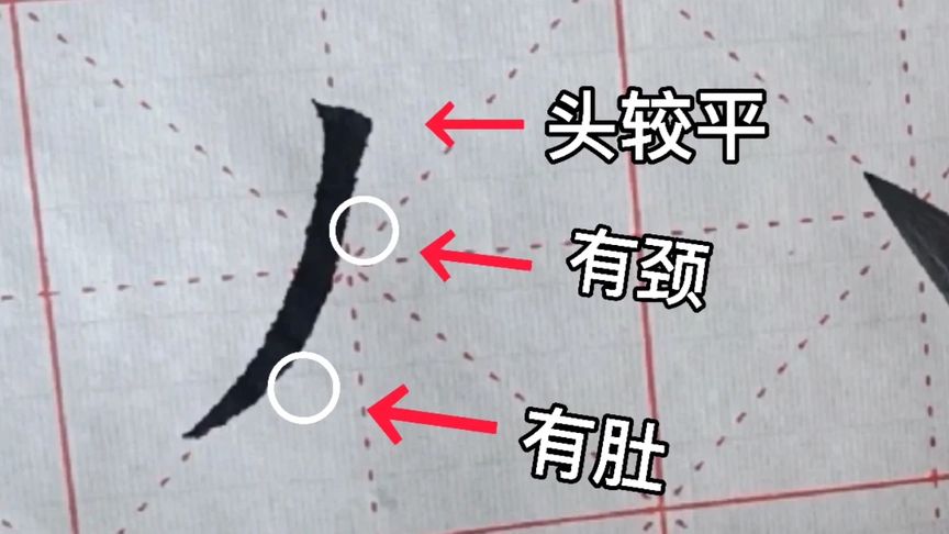 欧楷基本笔画“长撇”的写法与运用