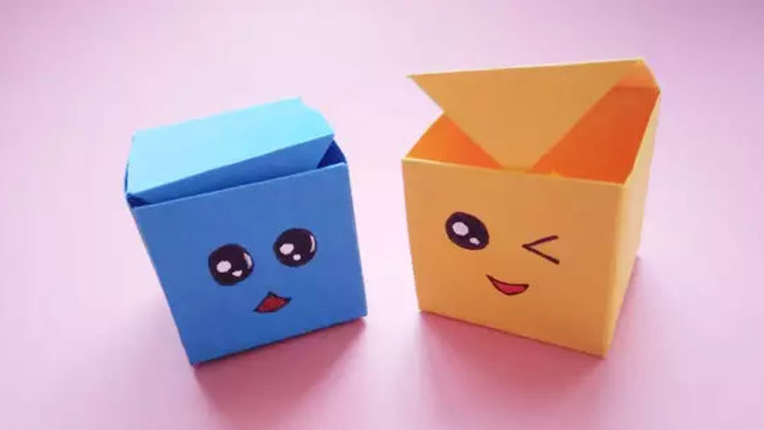 可爱的有盖戒指盒折纸,做法简单一学就会,手工DIY折纸视频教程