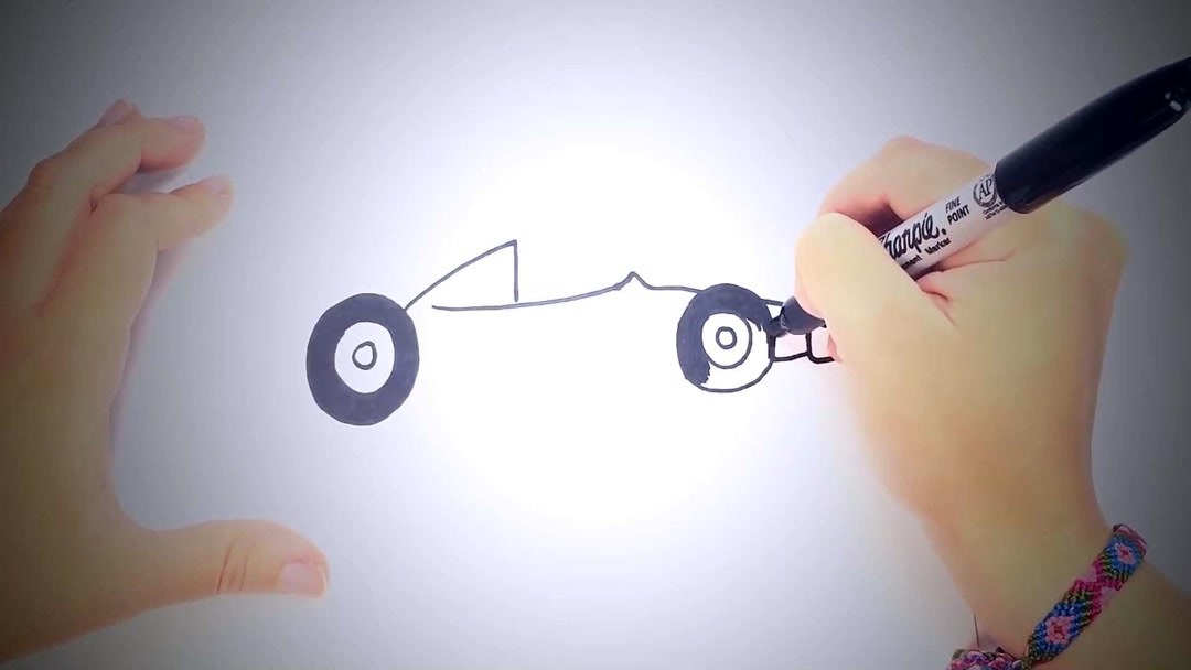 儿童简笔画:如何绘制赛车_赛车简易绘画教程 简笔画教学视频