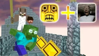 【我的世界动画】怪物学院:恐怖奶奶+神庙逃亡