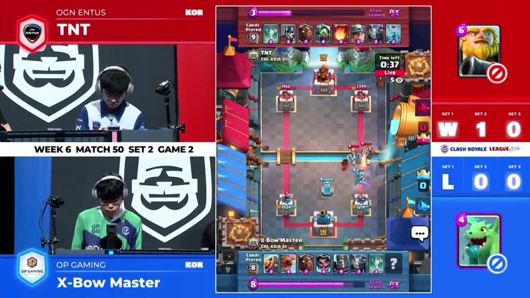 韩国顶尖高手对决X-Bow Master vs TNT——皇室战争职业联赛精选