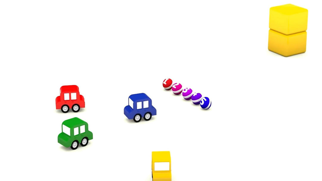 彩色小车玩数字排列游戏