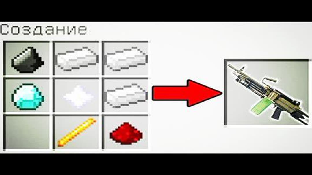 MC我的世界:如何制作M249冲锋枪