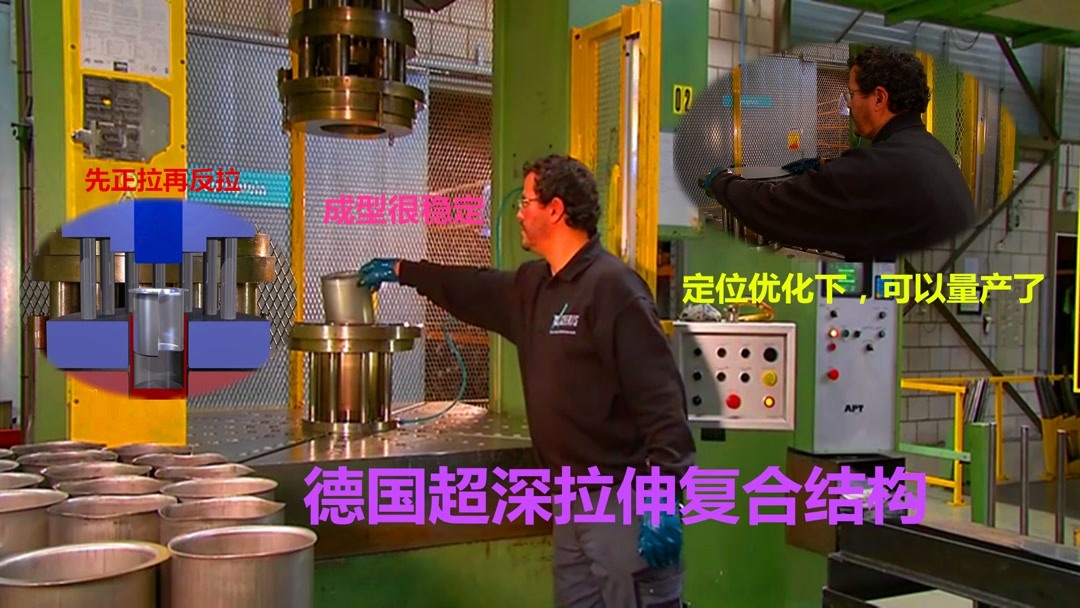 德国深拉伸复合结构成型,两个工艺一套模具就搞定了,网友:真牛