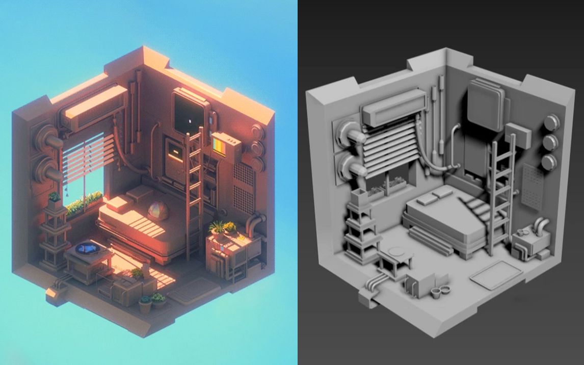 从一个小box开始搭建一间温馨小卧室,3DMAX室内设计场景建模教程