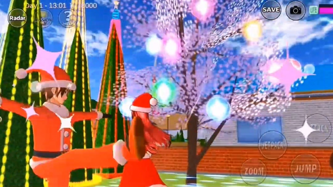 樱花校园模拟器:樱花更新了庆祝圣诞的一个新地图