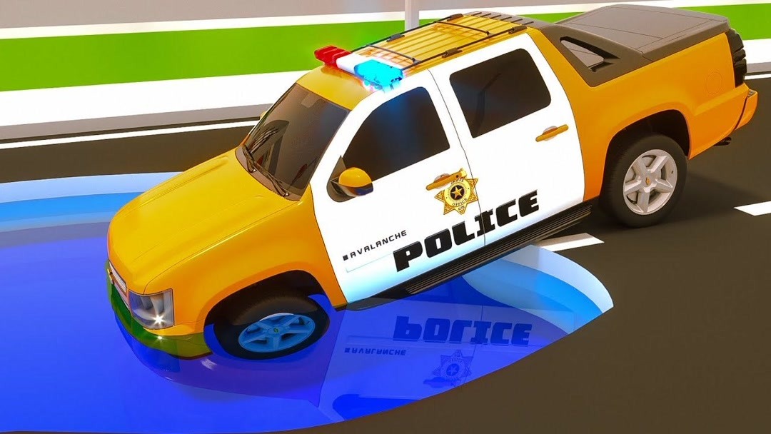 儿童益智动画故事!小汽车掉进了水里!谁来救救它呀!