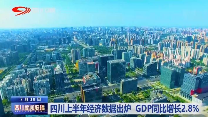 四川新闻联播丨四川上半年经济数据出炉 GDP同比增长2.8%