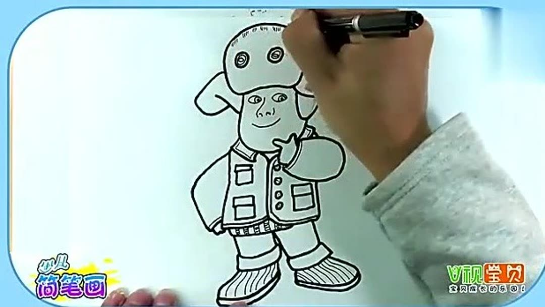 绘画启蒙简笔画学习之《画超可爱的熊出没小光头强》