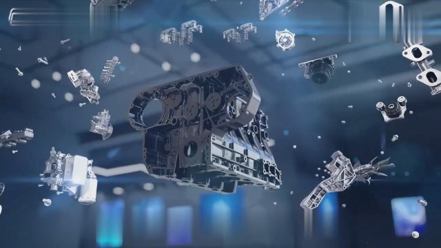 影院备用发电机组 玉柴柴油发动机动画 三维动画视频