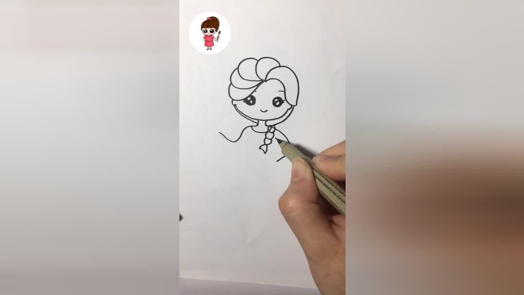 艾莎公主#简笔画