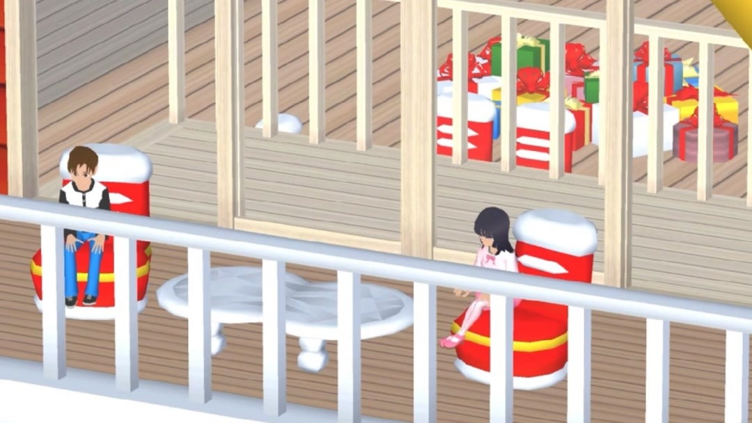 校园模拟器:小花和小帅派送圣诞节小礼物!