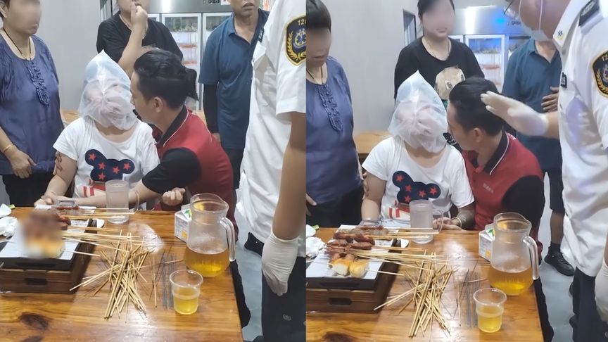 涨知识!女子饭店吃饭时突然抽搐,急救人员巧用袋子套头缓解症状