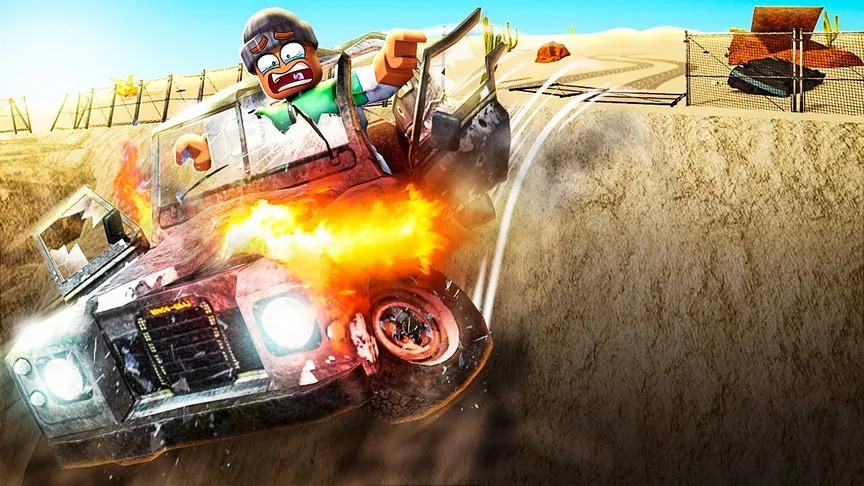 Roblox赛车模拟器:开出租车冲过断崖结果被地雷炸的粉身碎骨!