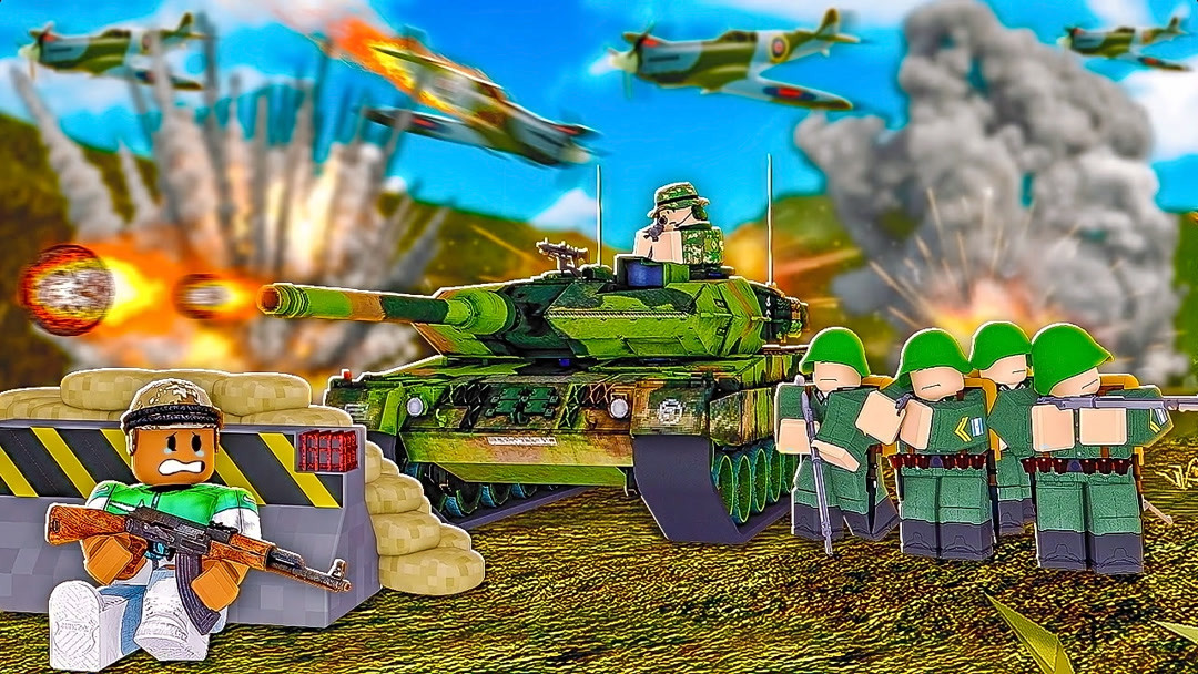 Roblox世界大战模拟器：抢滩登陆遭到敌人包围！咯咯多解说