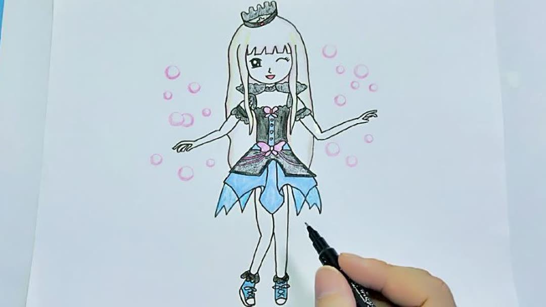 随手拿张纸,画叶罗丽的白光莹简笔画,简单漂亮小朋友又喜欢