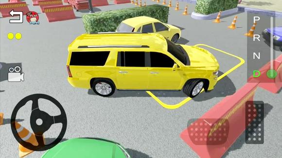 模拟驾驶自动挡越野车车位停车小游戏