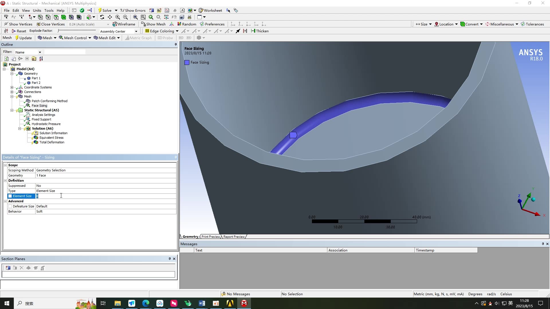 ANSYS Workbench水杯静水压力,全约束边界条件的错误使用