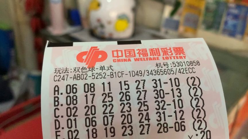 今天花了二十块钱机选了五注双色球看今晚大获全胜