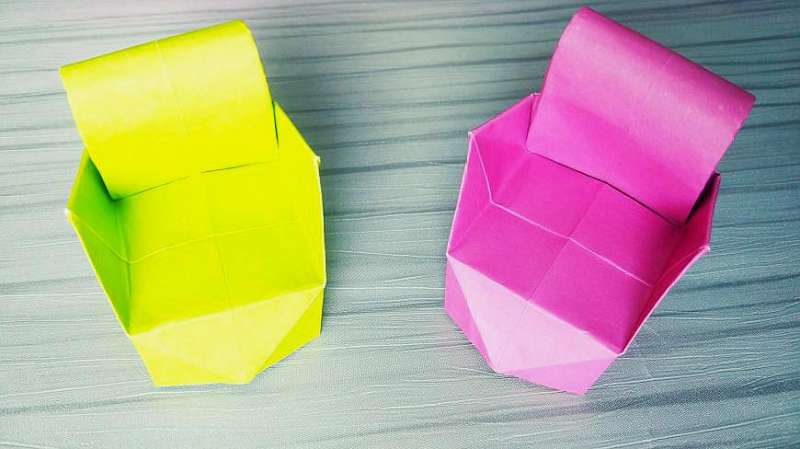 手工家具折纸,迷你沙滩椅折起来很简单,学会了教给孩子过家家