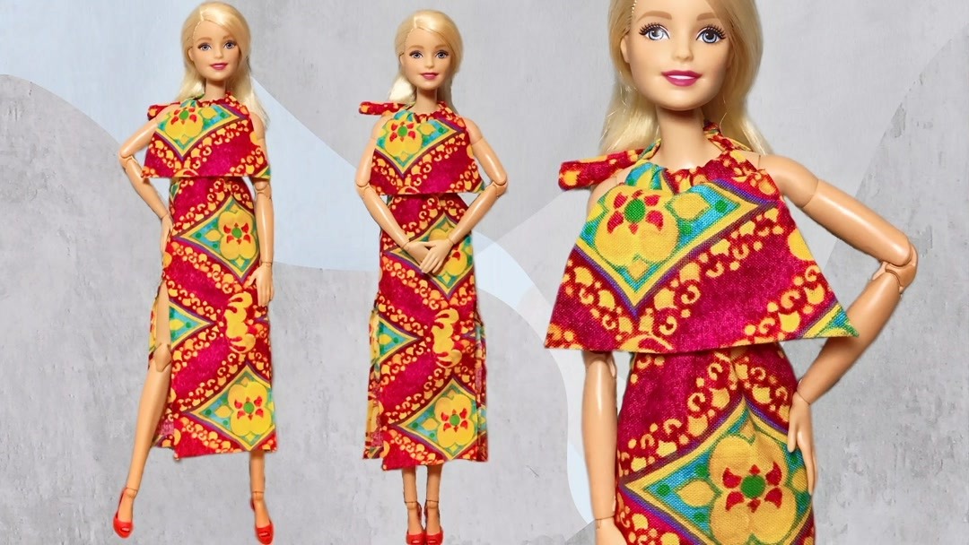 别再给芭比娃娃买衣服了,这件连衣裙自己就能做,有钱都买不到!