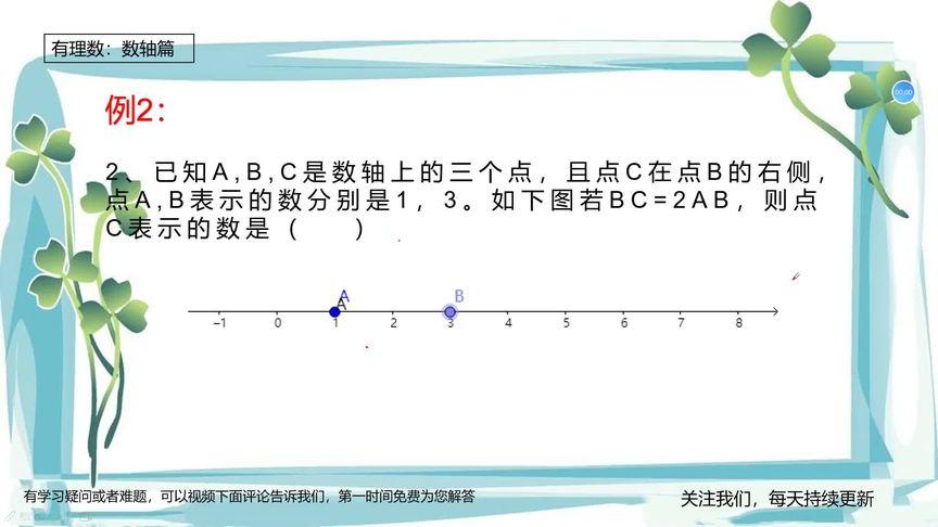 初一数学上册数轴基础知识易错例题第三讲,不该多考虑一定要放弃