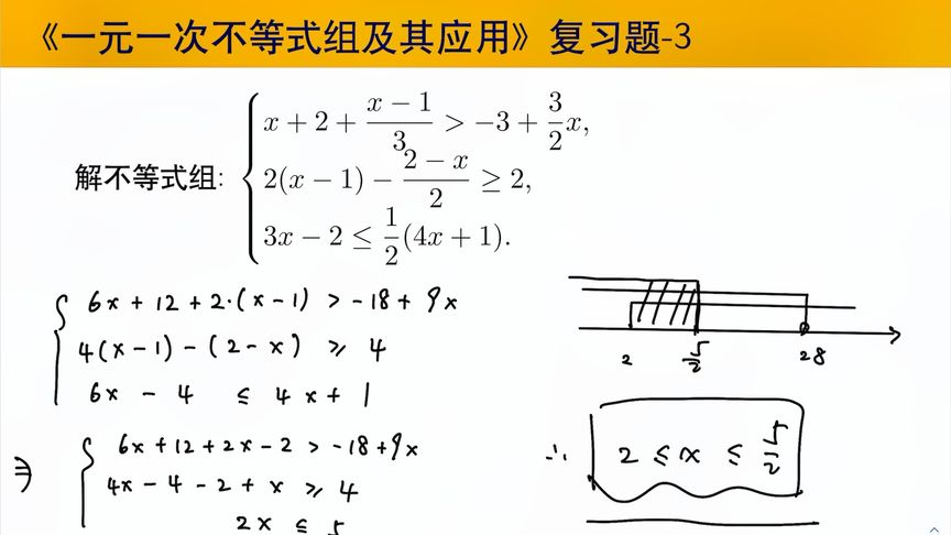 《一元一次不等式组及其应用》复习题-3 ⭐⭐