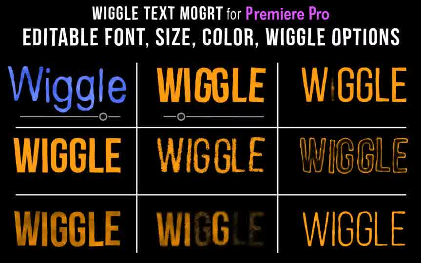 PR模板-Wiggle文本抖动Wiggle动态文字标题模板