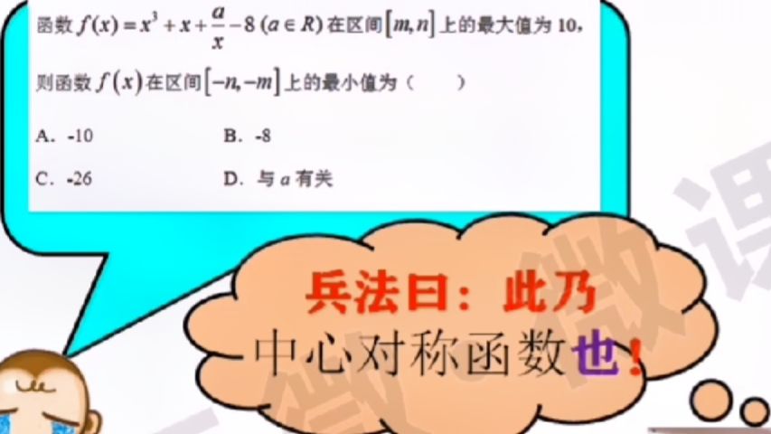 高中数学高考类型《奇函数+C》题型瞬间口答