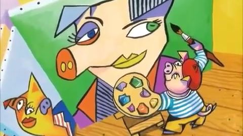 英语绘本故事-When Pigasso Met Mootisse