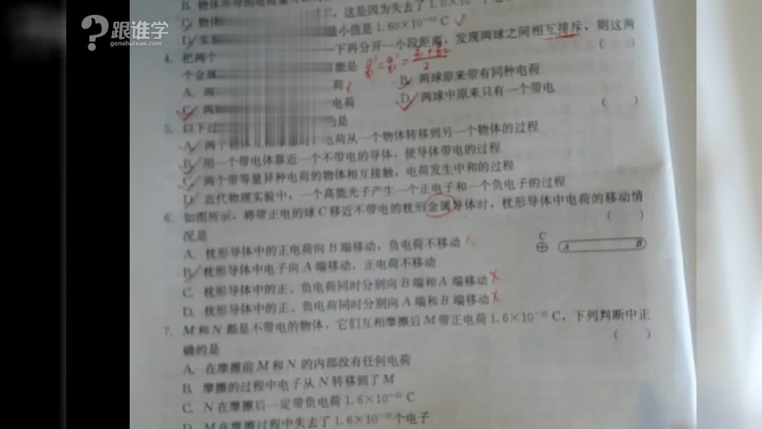 学探诊物理3-1第一章 第一节 电荷及其守恒定律