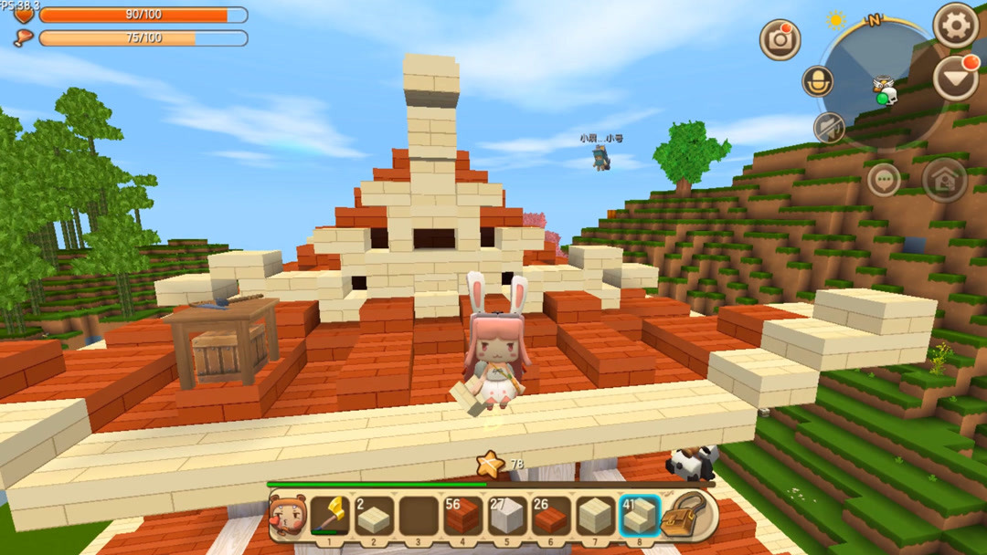 阿菜迷你世界:小伙伴的古风宫殿第五期古风屋顶制作