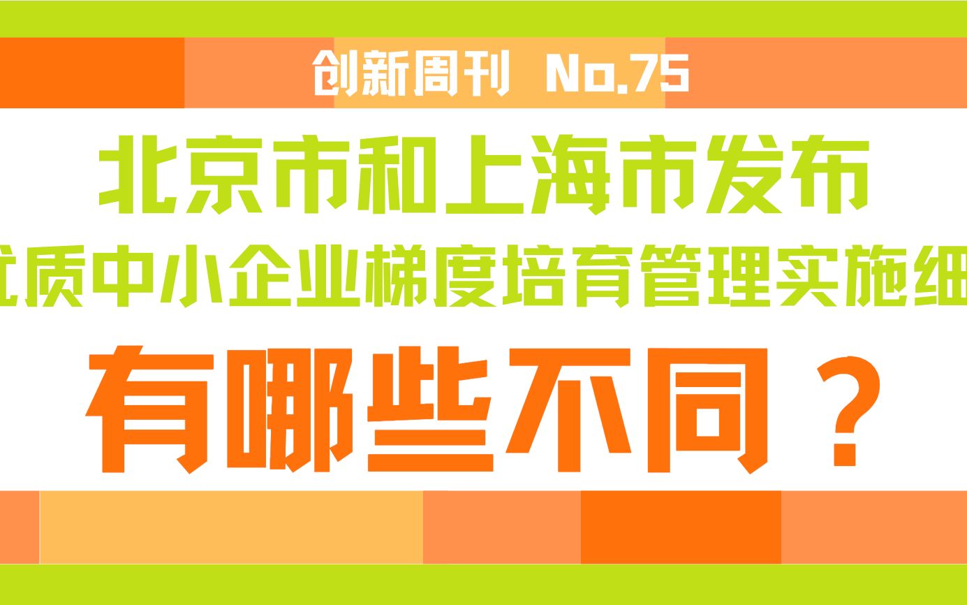 ...市&上海市发布《优质中小企业梯度培育管理实施细则》有哪些不同?