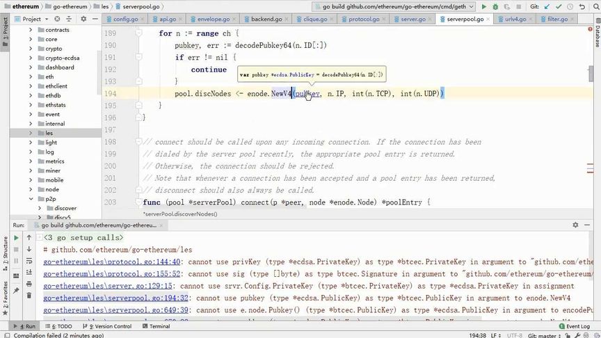 Golang教程 智能合约 188 以太坊国密bug修改(2) 学习猿地
