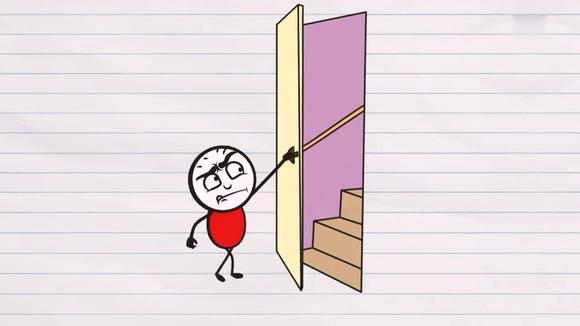 搞笑铅笔动画:神奇的门