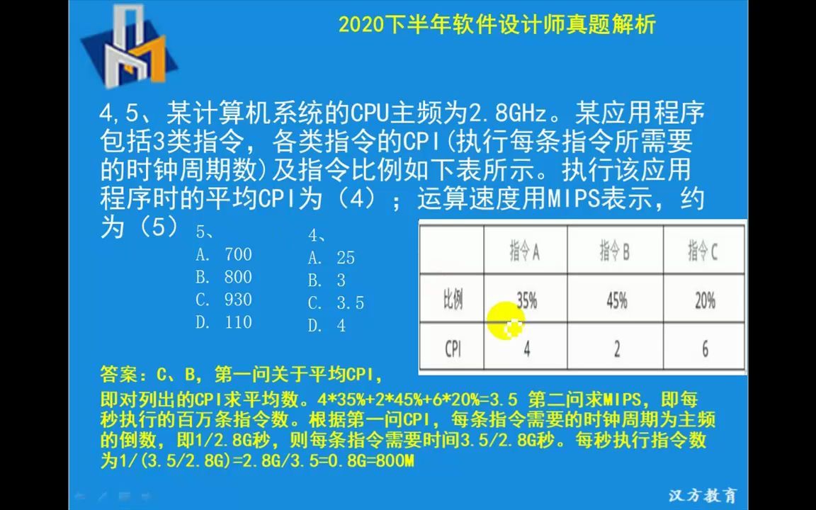 2020下半年软件设计师上午真题解析1