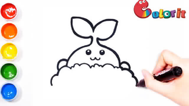 儿童简笔画:春风吹又生的小芽,简单易画,可爱又呆萌