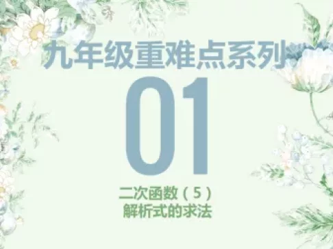 九年级重难点系列二次函数(5)解析式求法