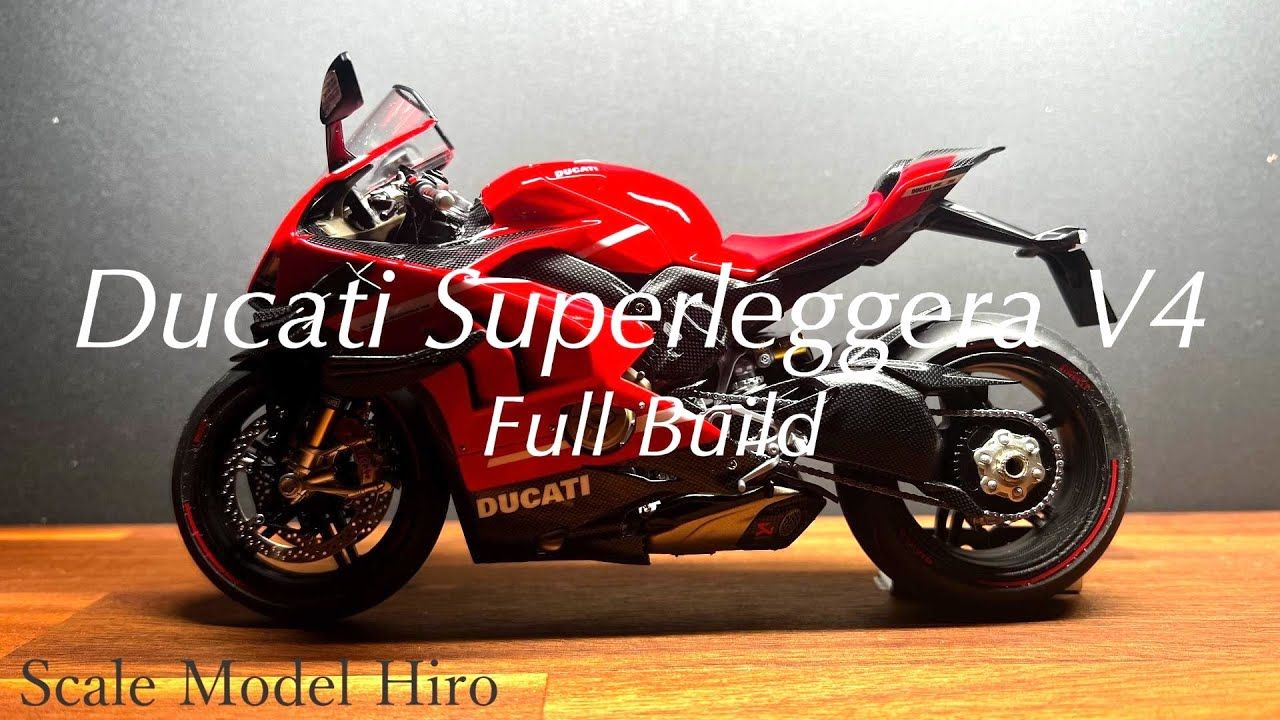田宫 1/12 杜卡迪Superleggera V4摩托车模型制作+Hobby Design升级...